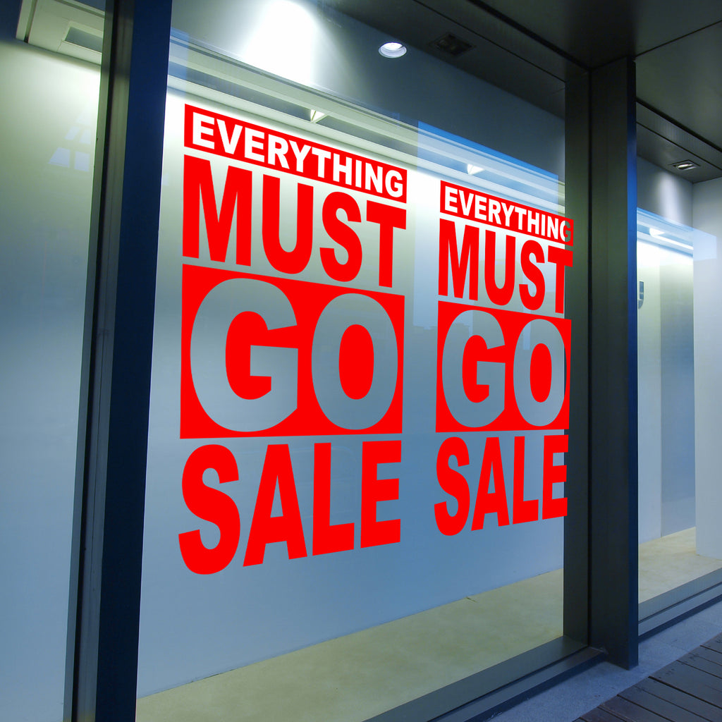 2 x EVERYTHING MUST GO SALE - Retail Window Decals – Vinyl Sticker Shack