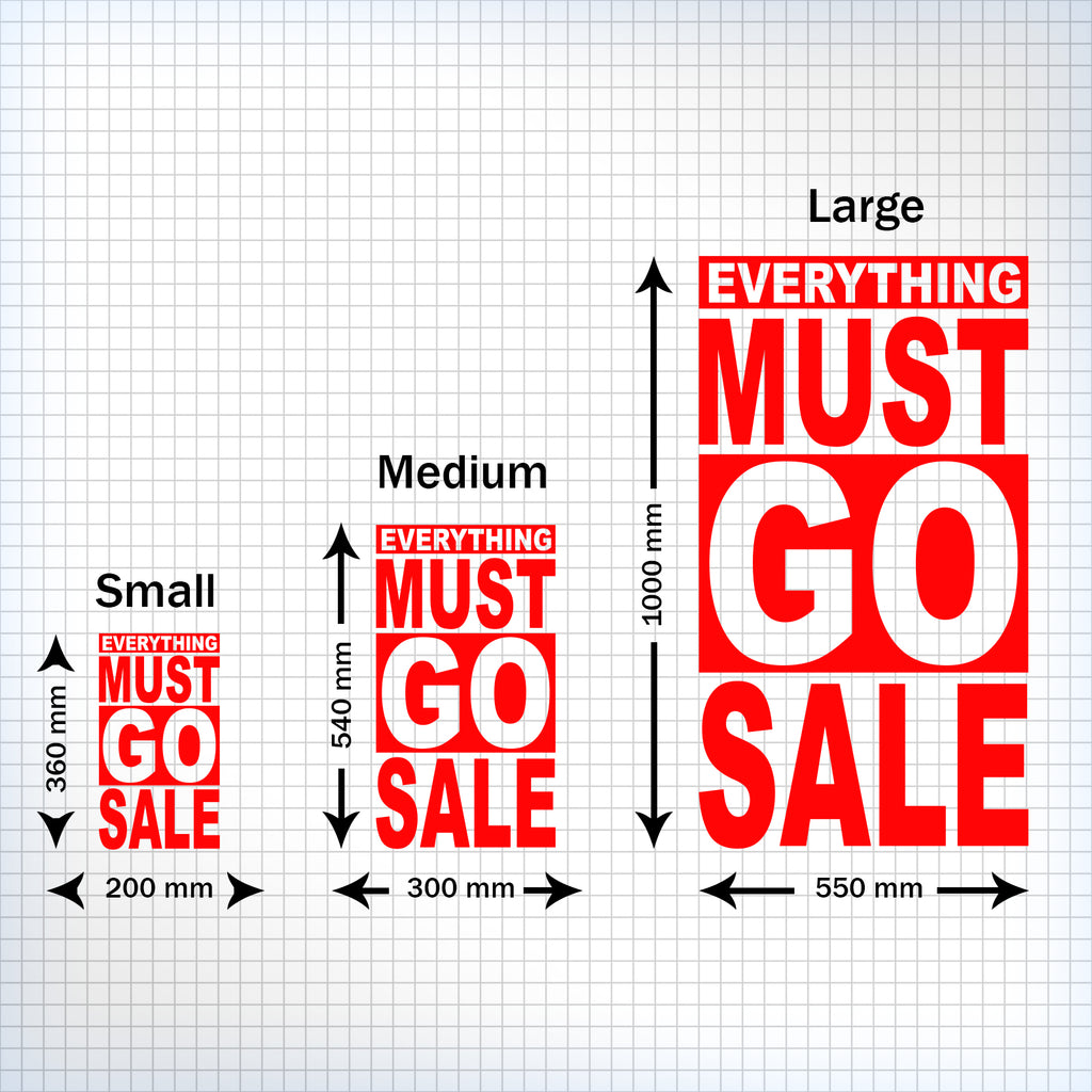 2 x EVERYTHING MUST GO SALE - Retail Window Decals – Vinyl Sticker Shack