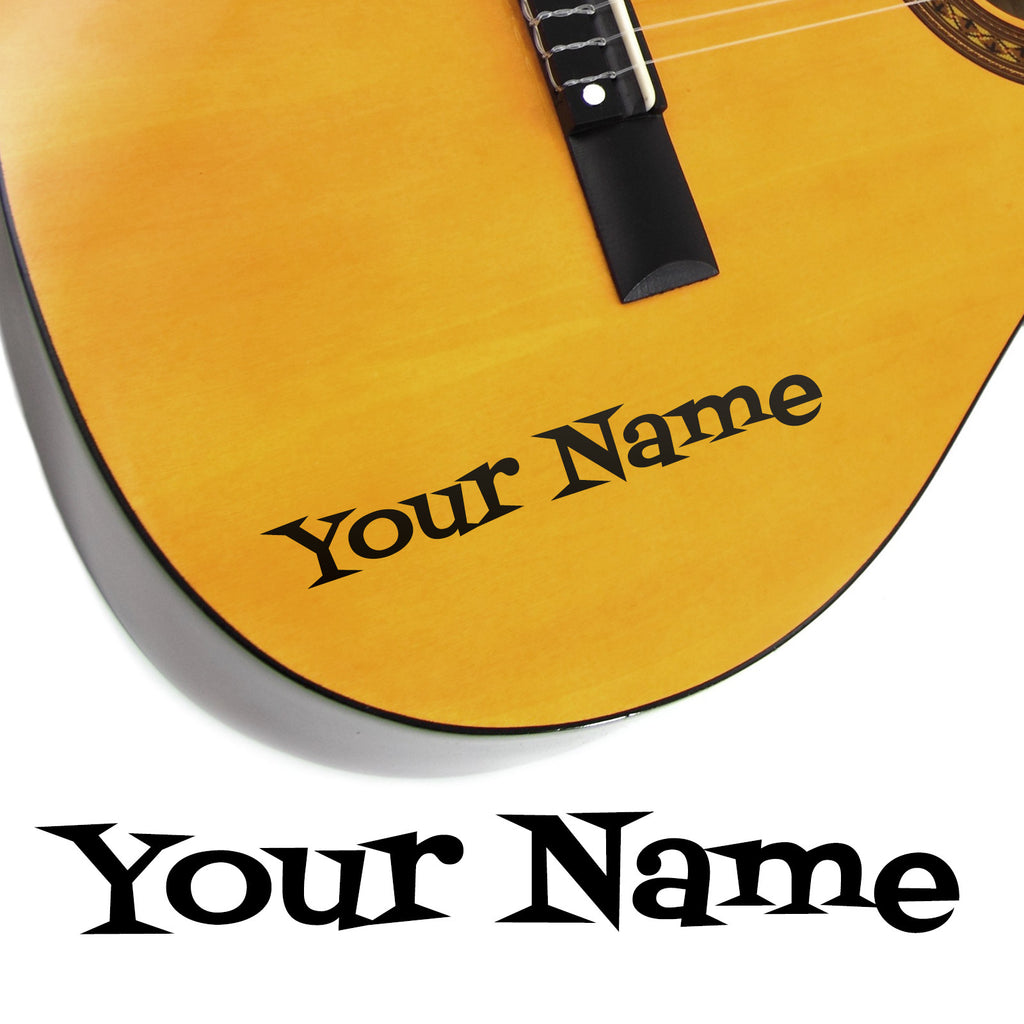 2 x Custom Name Guitar Stickers - Cartoon Style – Vinyl Sticker Shack