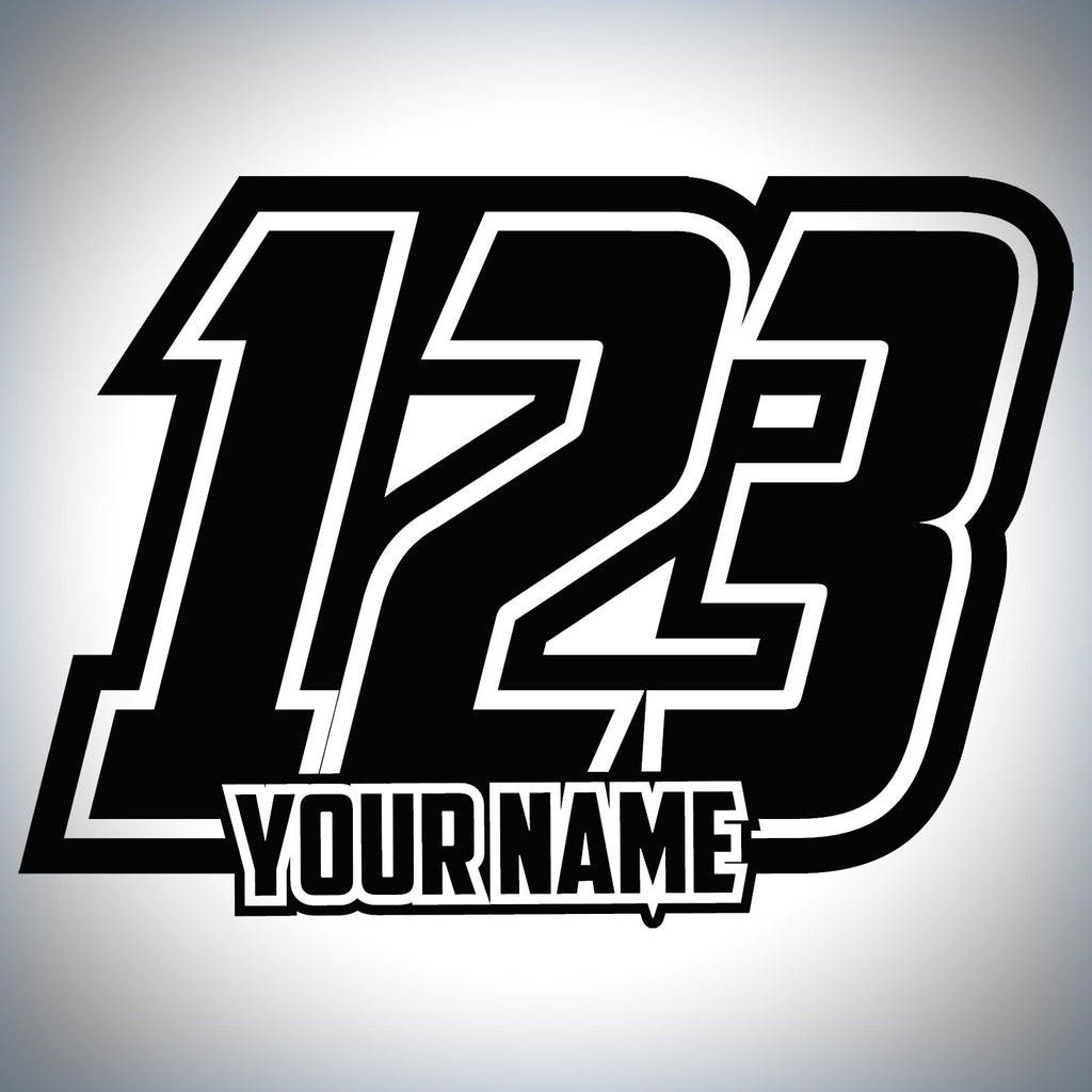3 x Custom Race Numbers With Name - Classic Race Style - Up to 150mm ...