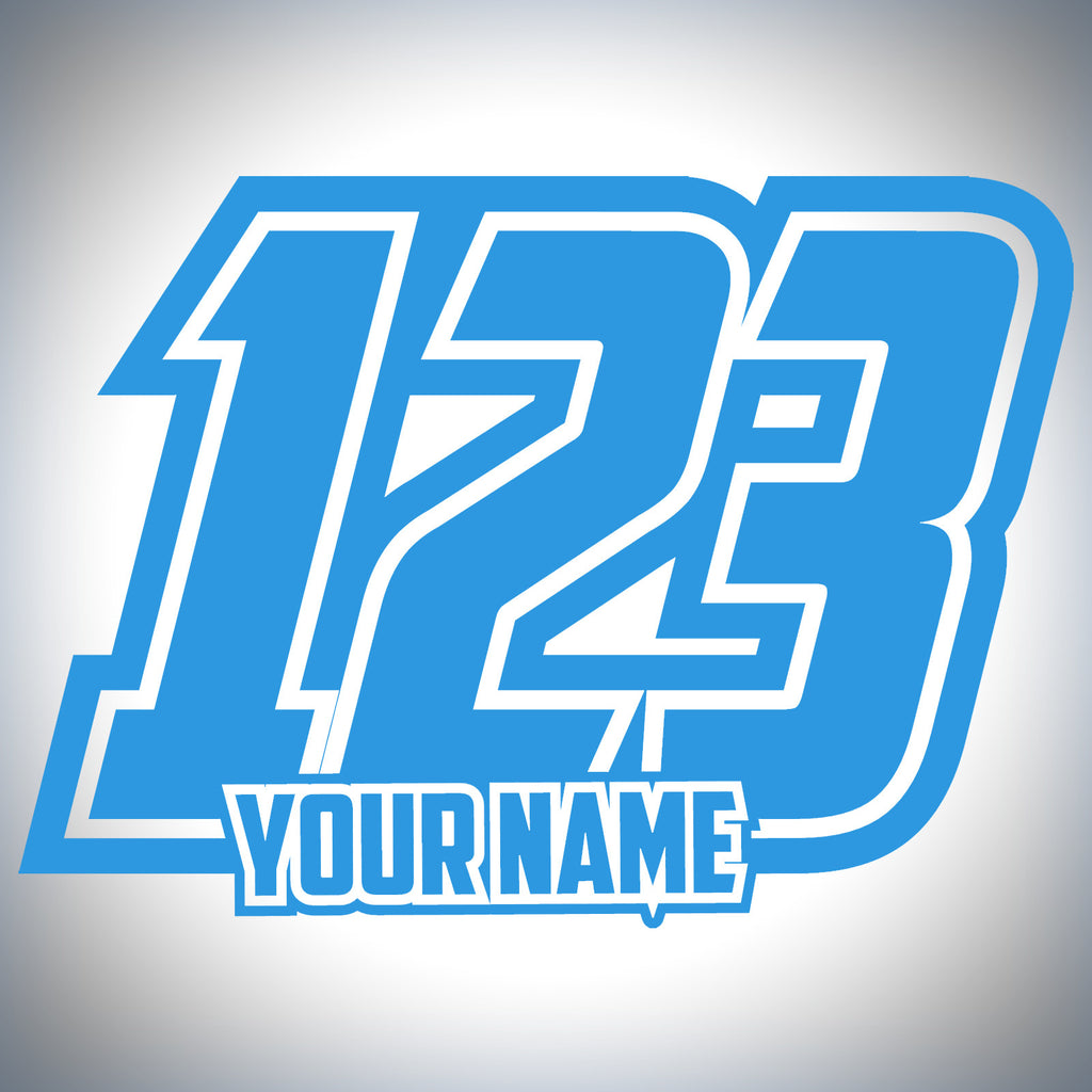 3 x Custom Race Numbers With Name - Classic Race Style - Up to 150mm ...