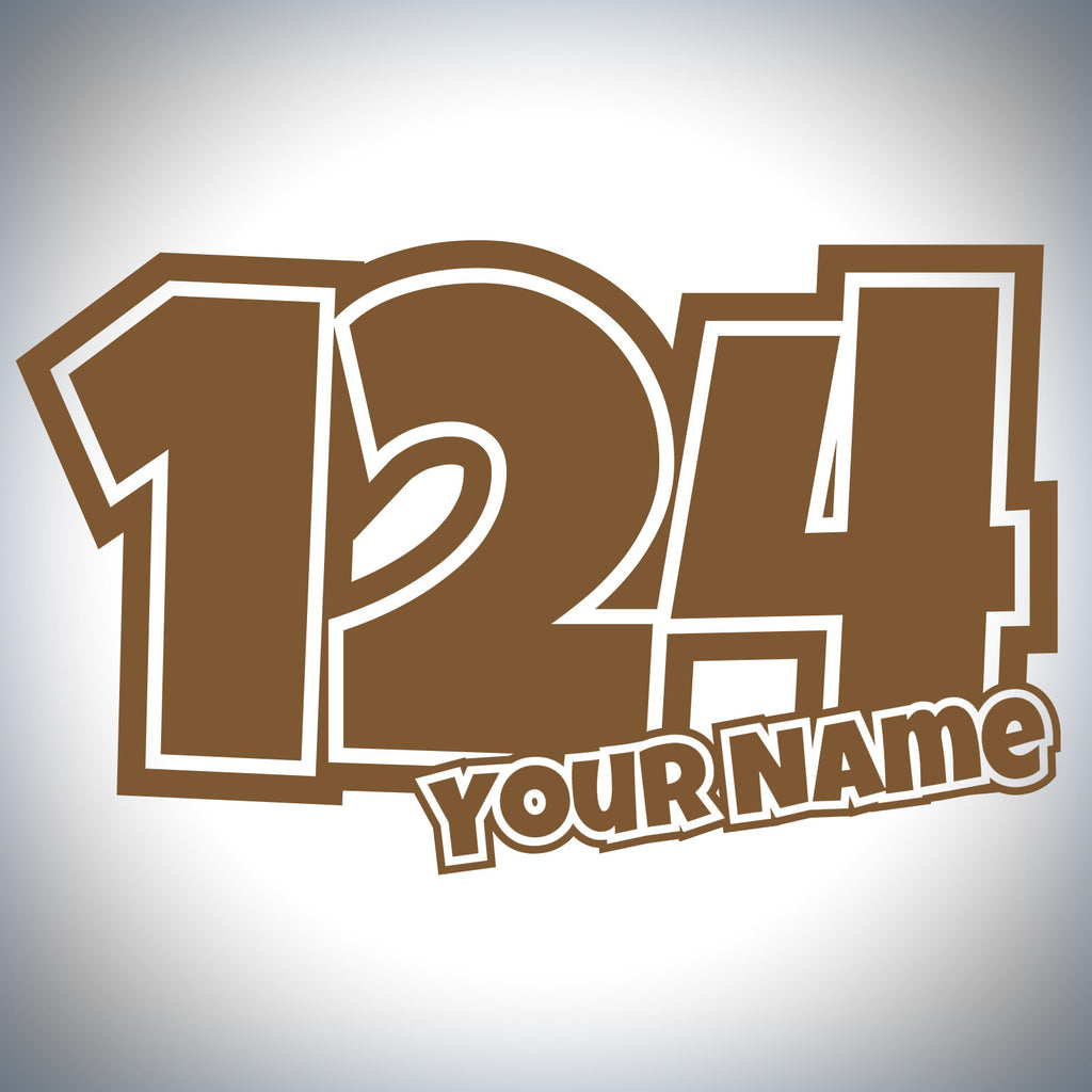 3 x Custom Race Numbers With Name - Standard Style - Up to 150mm ...