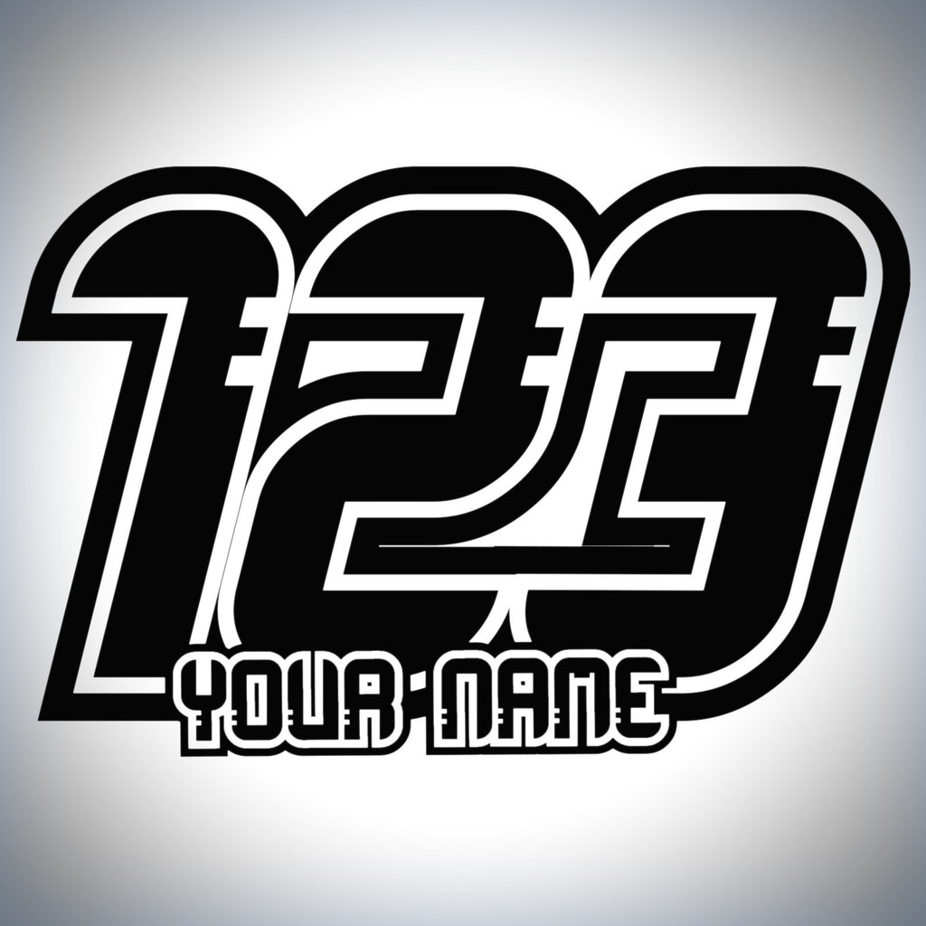 3 x Custom Race Numbers With Name - Orbit Style - Up to 150mm – Vinyl ...