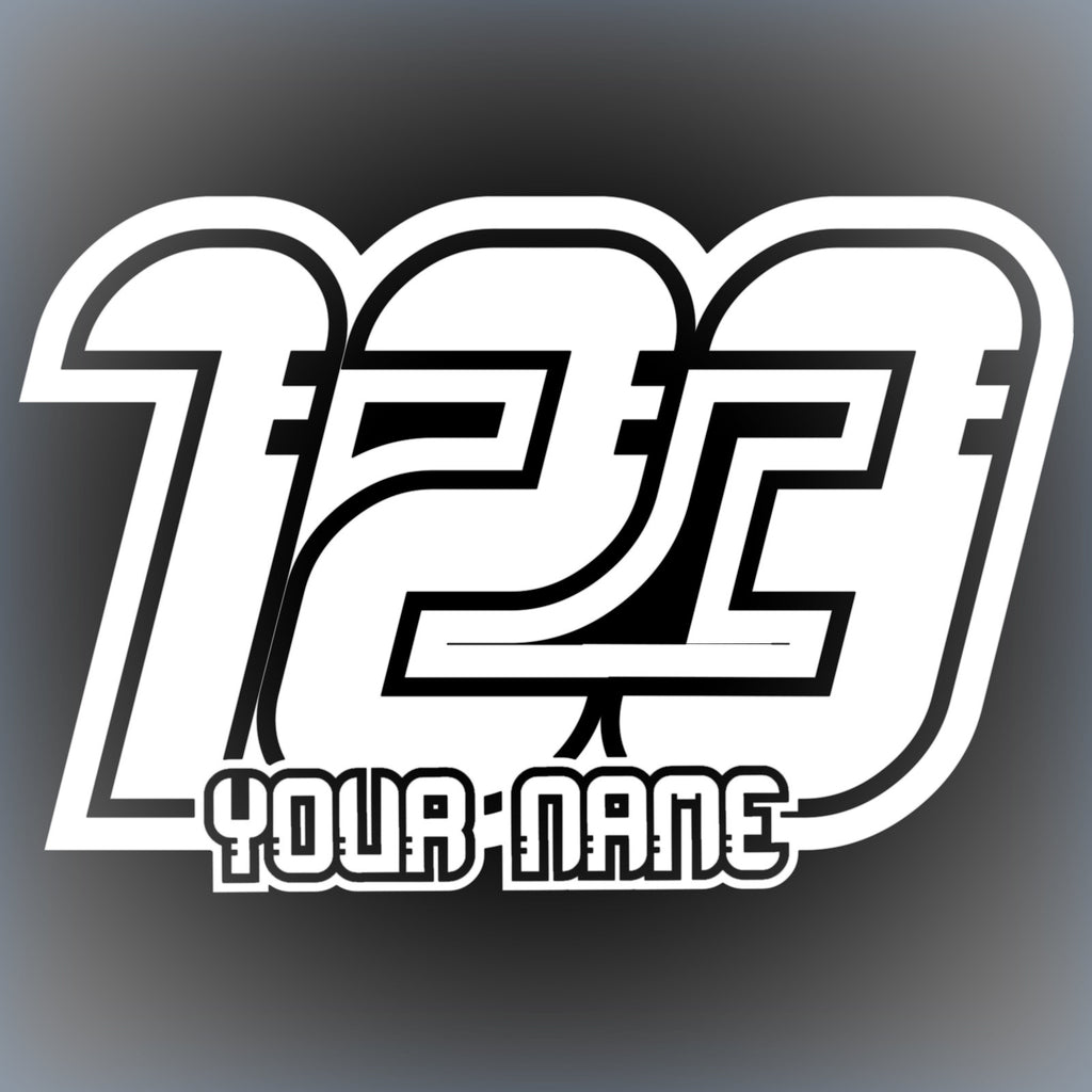 3 x Custom Race Numbers With Name - Orbit Style - Up to 150mm – Vinyl ...
