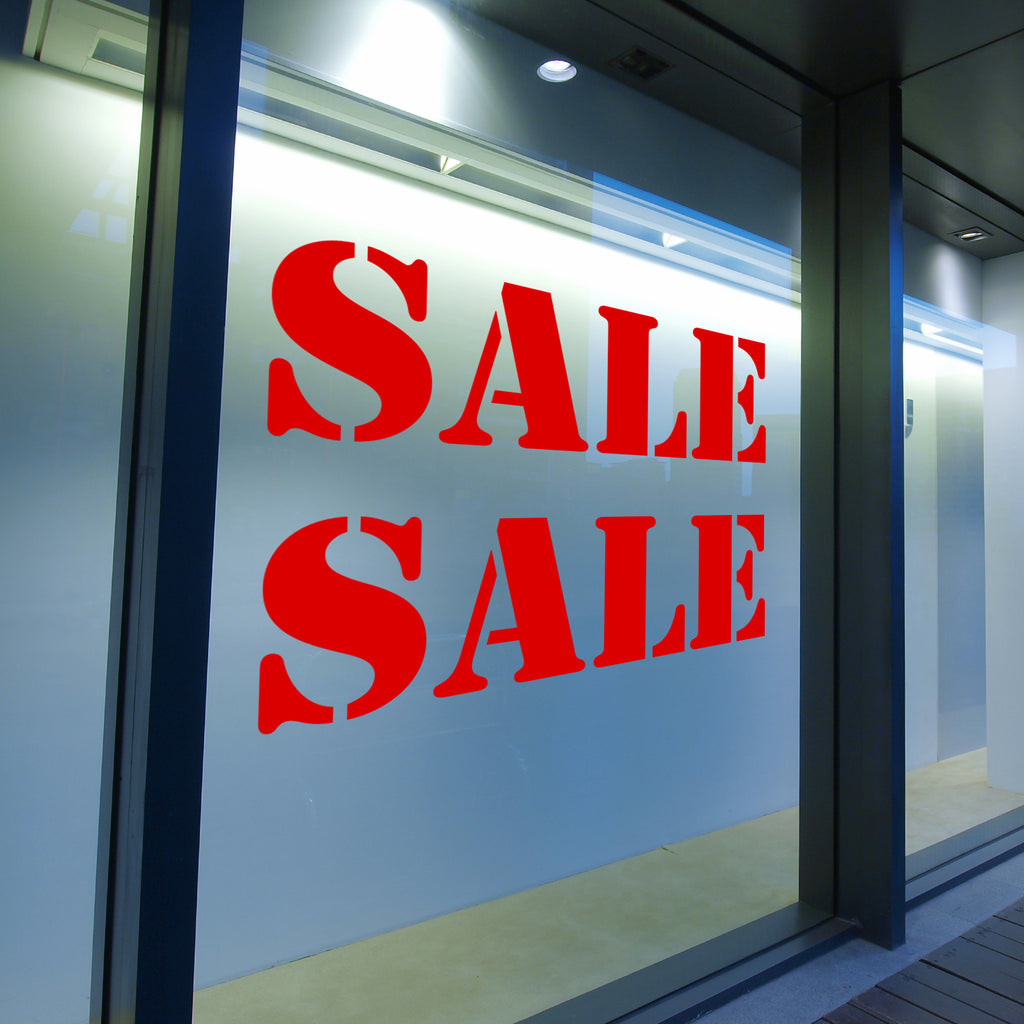 2 x SALE Window Decals - Stencil Style – Vinyl Sticker Shack